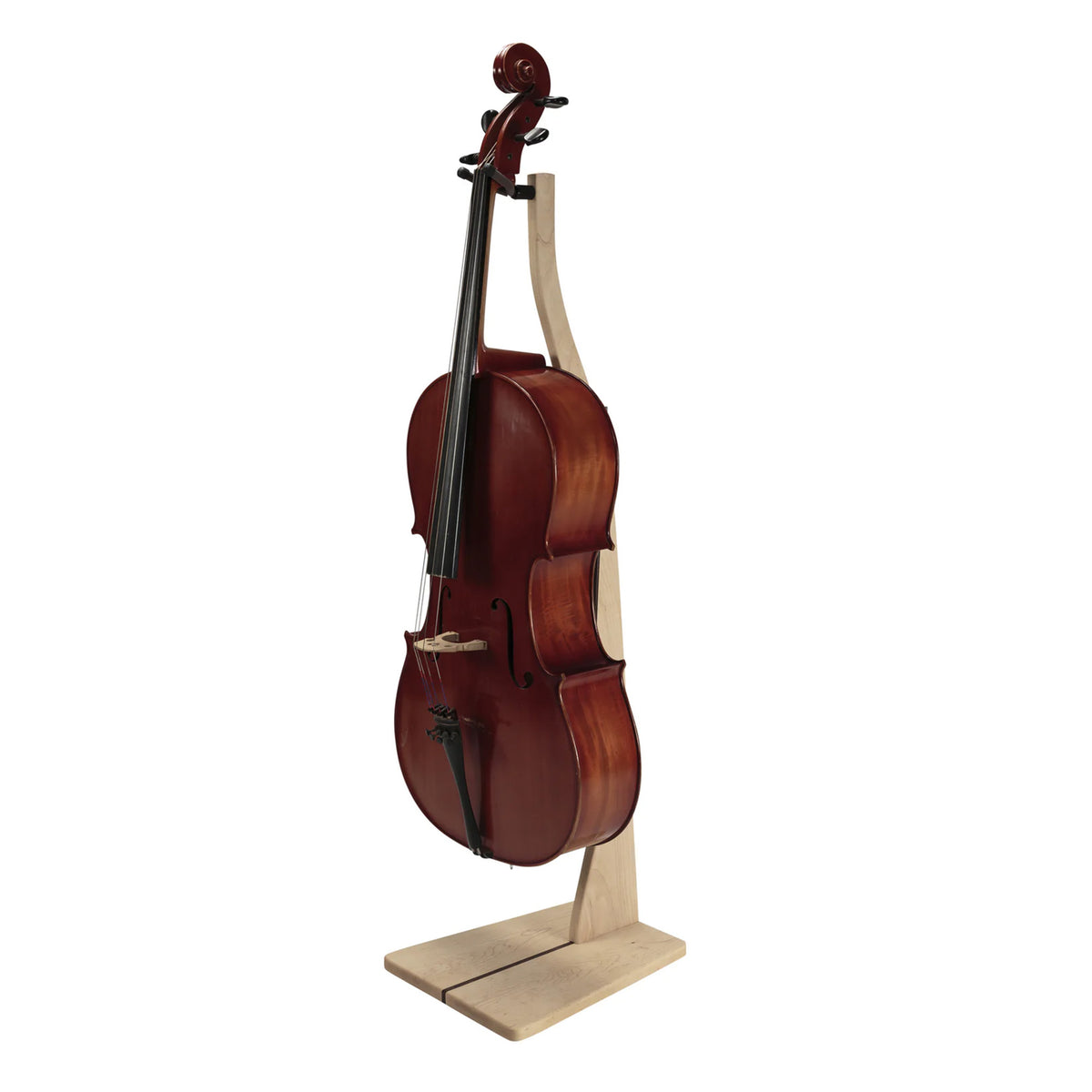 Zither Handcrafted Solid Wood Cello Stand with Bow Holder