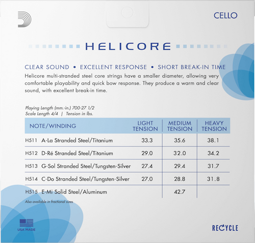 Cello String Comparison Chart